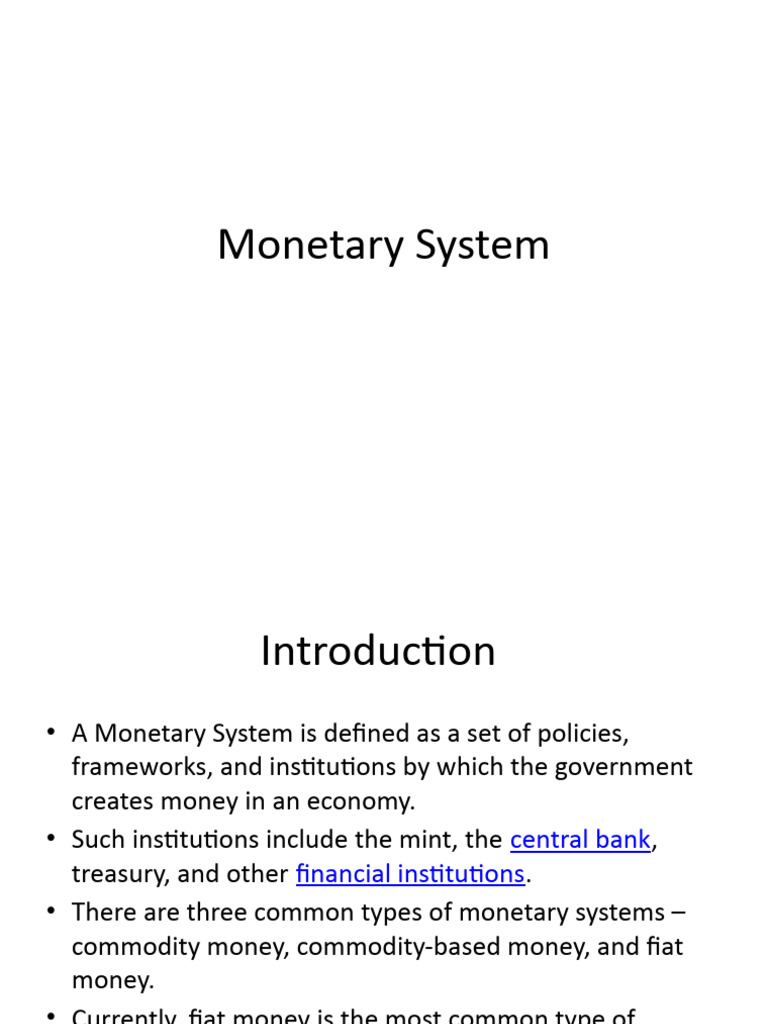 Monetary System | PDF | Special Drawing Rights | Money