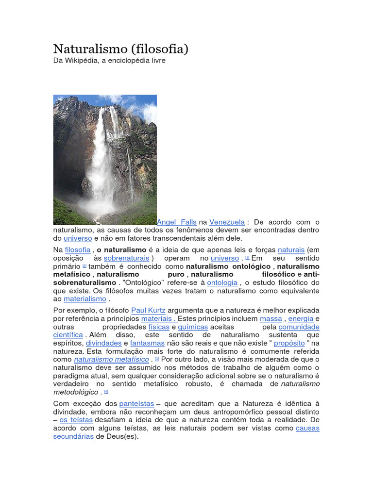 Naturalismo - Idealismo | PDF | Naturalismo (Filosofia) | Science