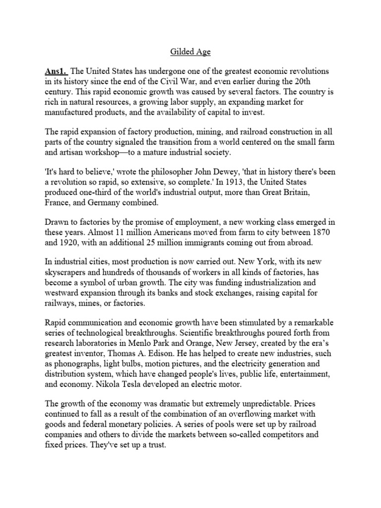 Gilded Age | PDF | John D. Rockefeller | Standard Oil