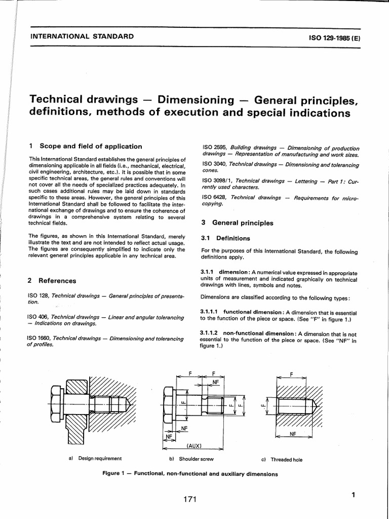 ISO 129 1985 Dimensioning | PDF