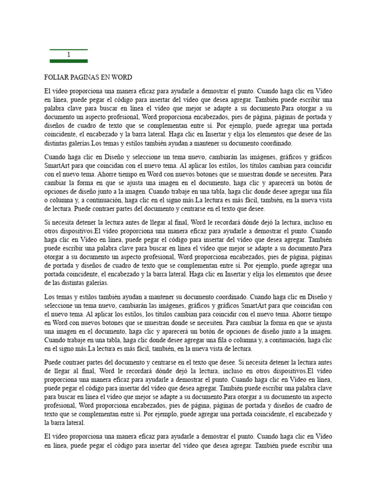 Cómo foliar documentos en Word | PDF | Vídeo | Informática