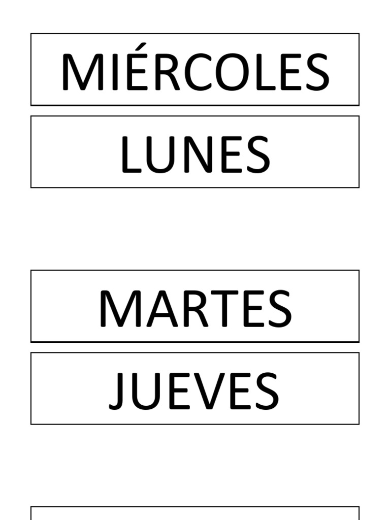 Días de La Semana Y Meses en Mayúscula | PDF