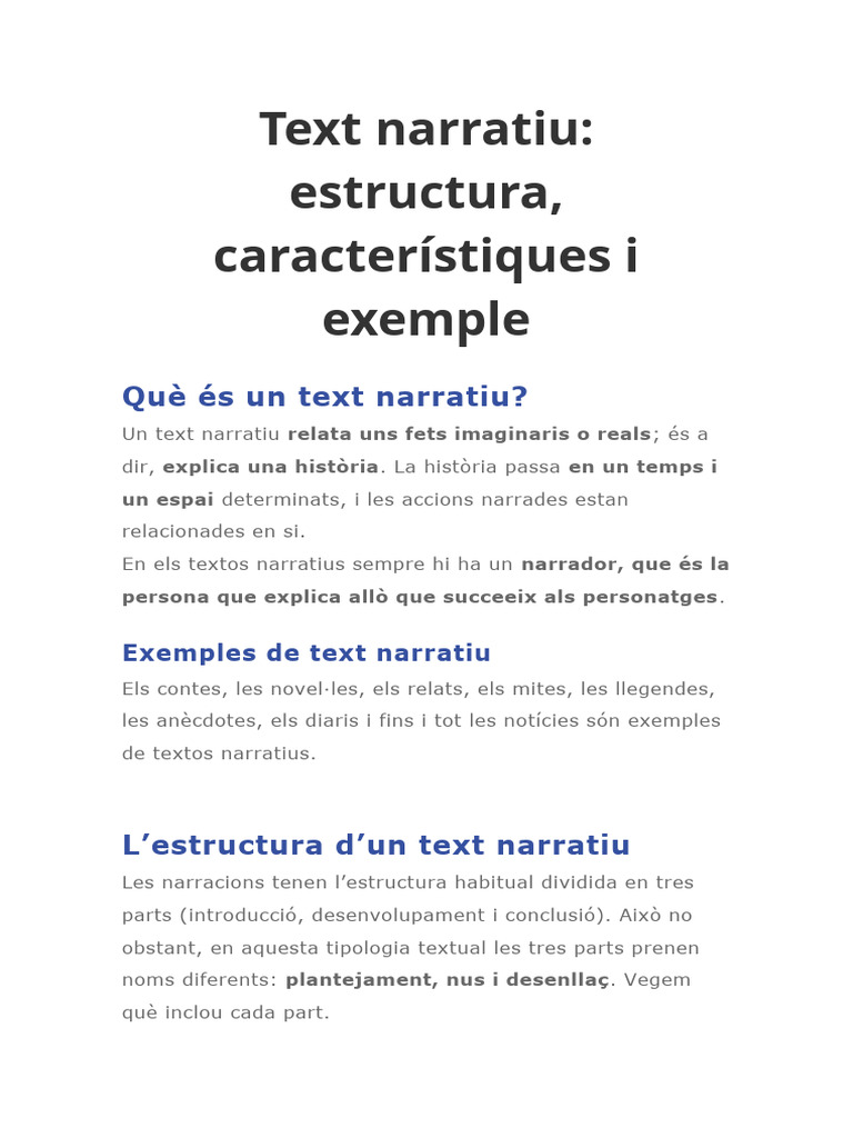 Text Narratiu | PDF