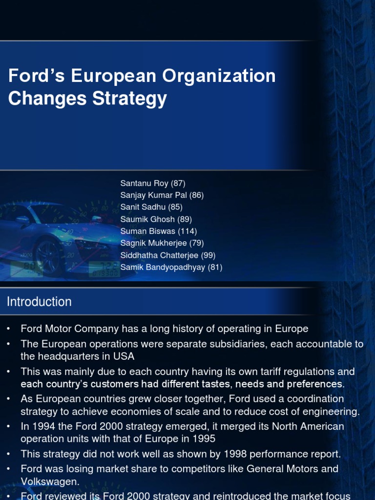 Fordâ ™s European Organization Changes Strategy | PDF | Ford Motor ...