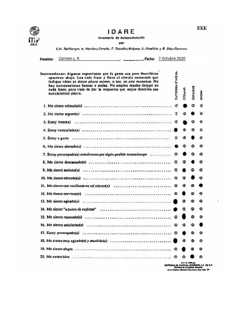 CASO 1 IDARE | PDF | Ansiedad