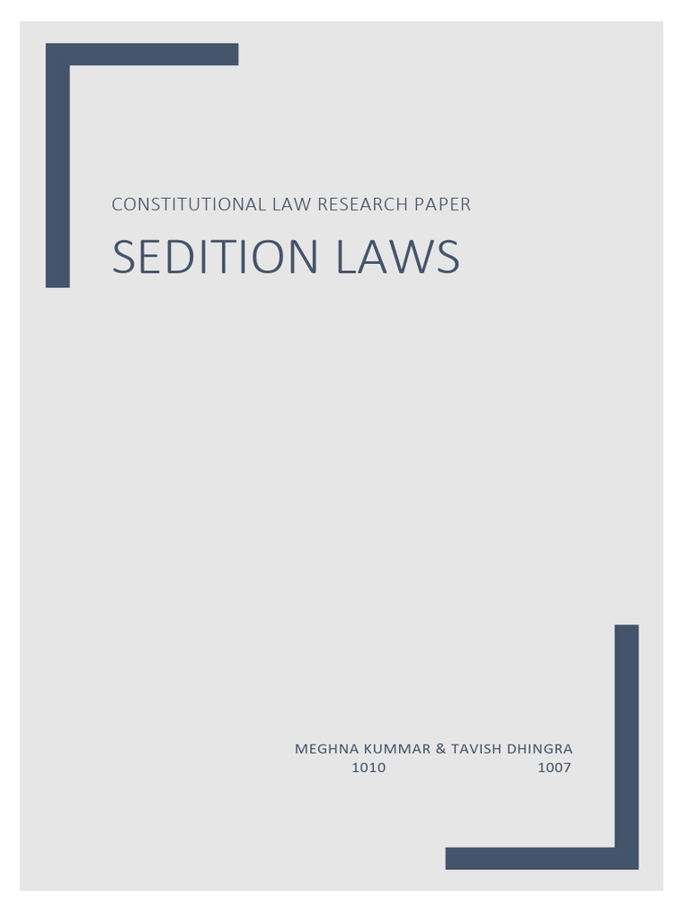 Analysis of Sedition Laws in India | PDF | Justice | Crime & Violence