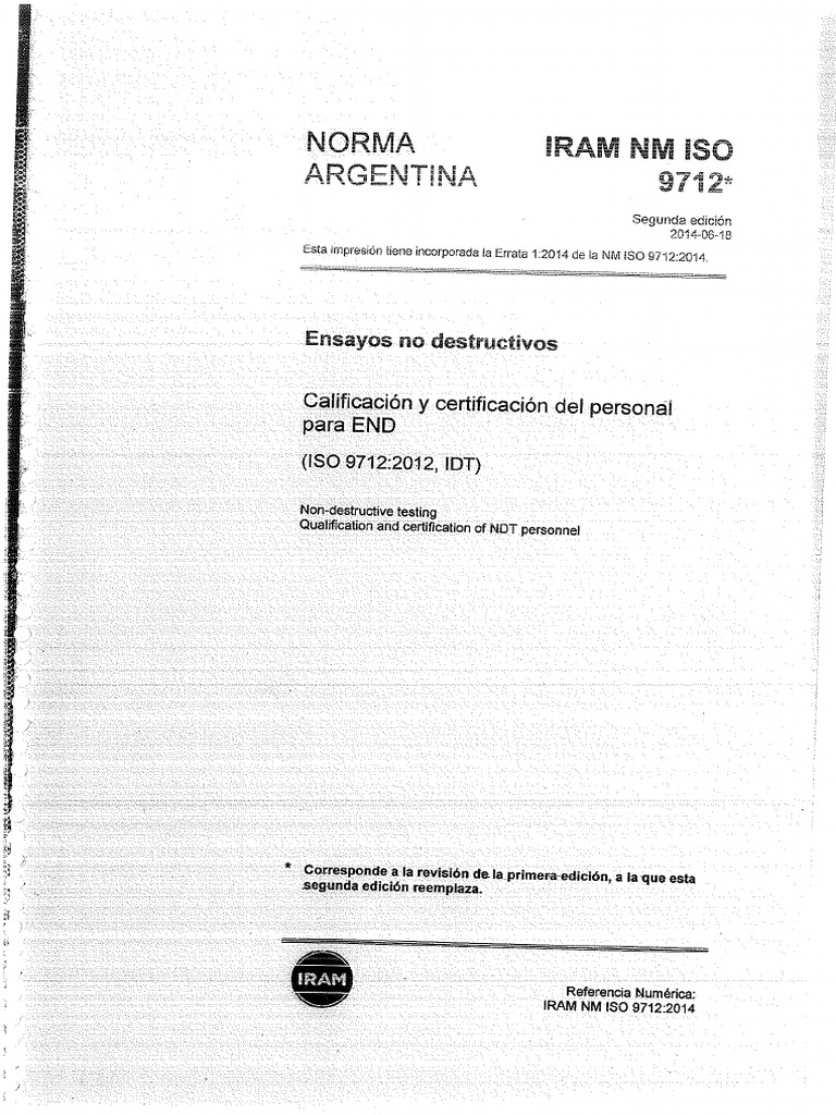 Norma Iram NM Iso 9712 | PDF