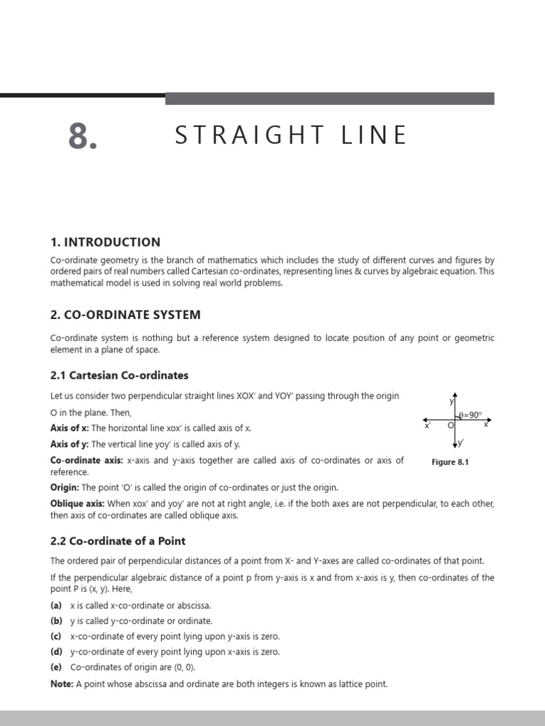 Straight Line | PDF | Cartesian Coordinate System | Classical Geometry