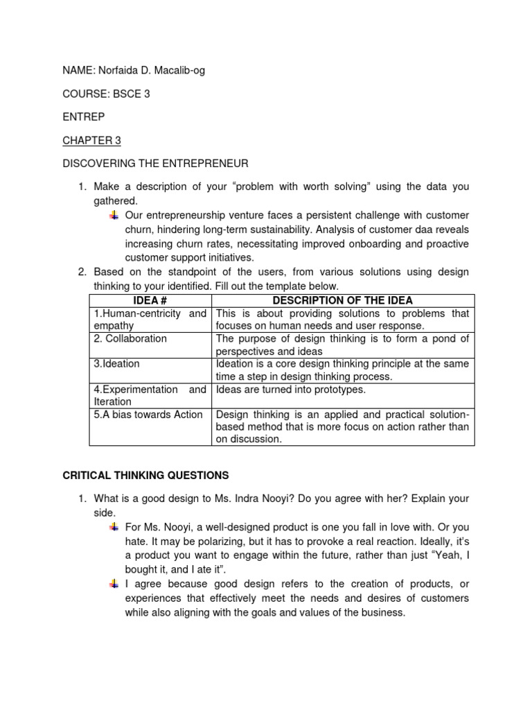 MACALI-OG Entrep Chpt. 3 and 4 | PDF | Design Thinking | Brainstorming