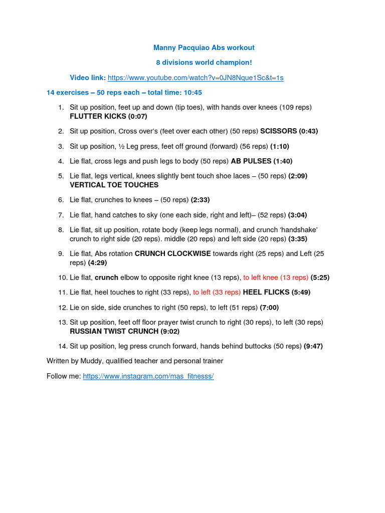Manny Pacquiao Abs workout | PDF