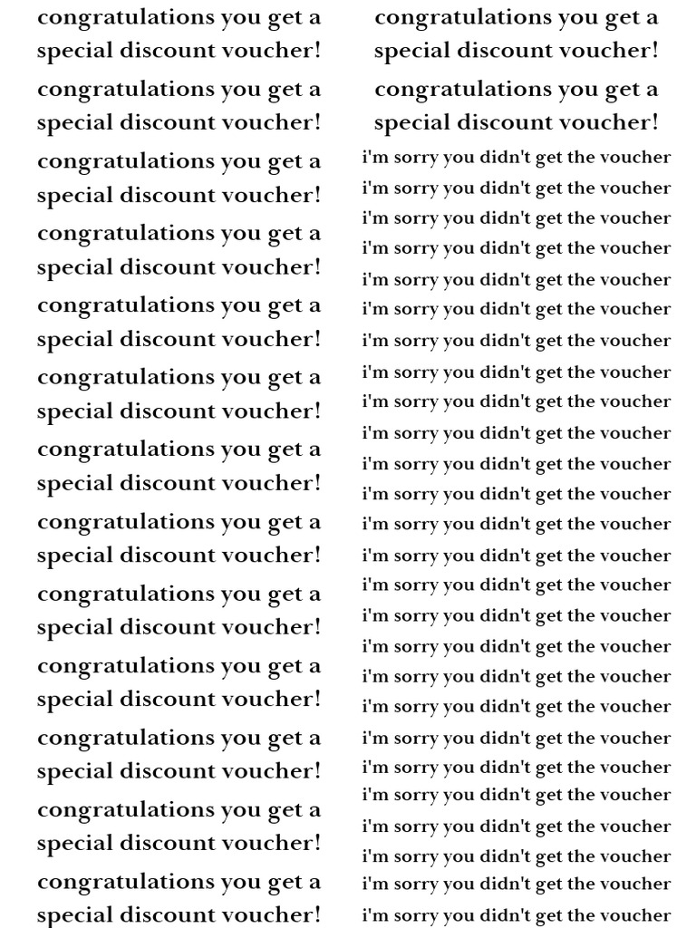 I'm Sorry You Didn't Get The Voucher | PDF