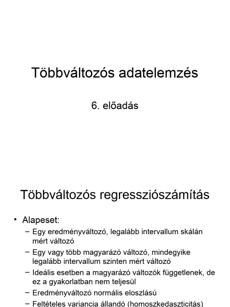 Tobbv Ea6 Regresszió | PDF