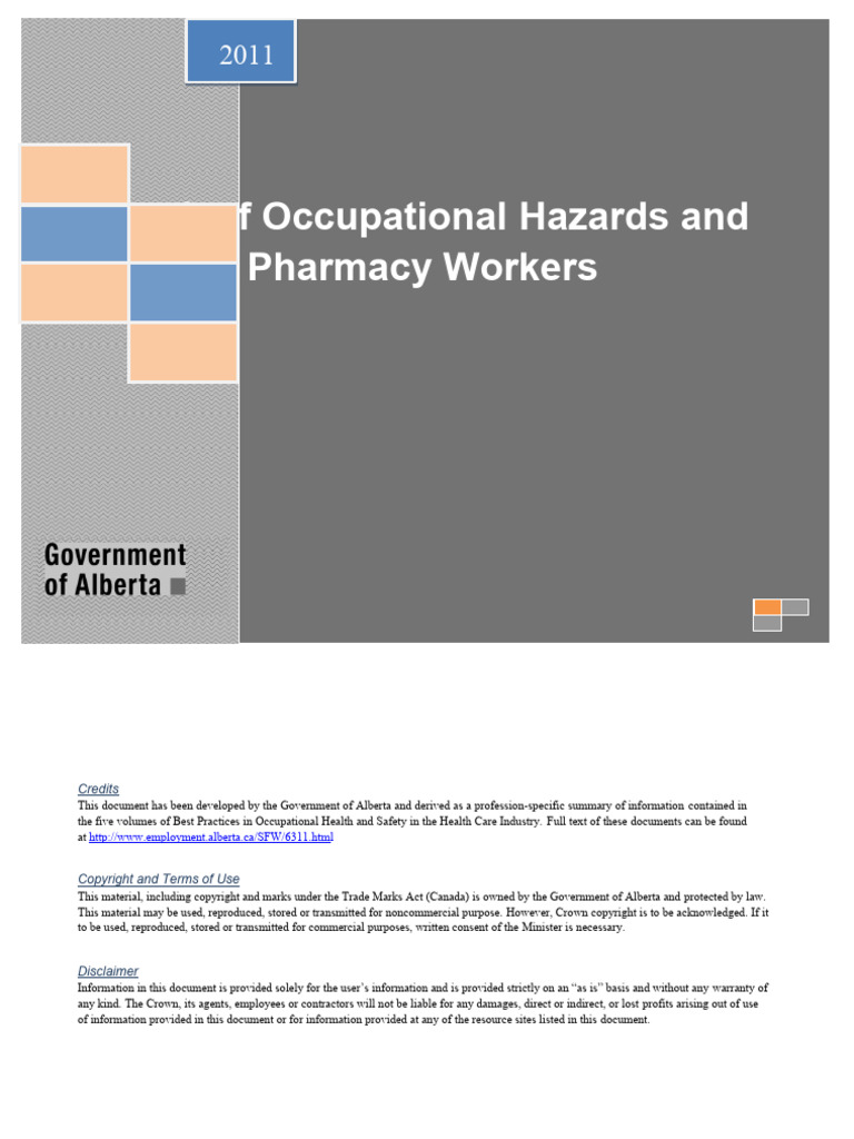 Ohs Handbook Pharmacy Workers | PDF | Personal Protective Equipment ...