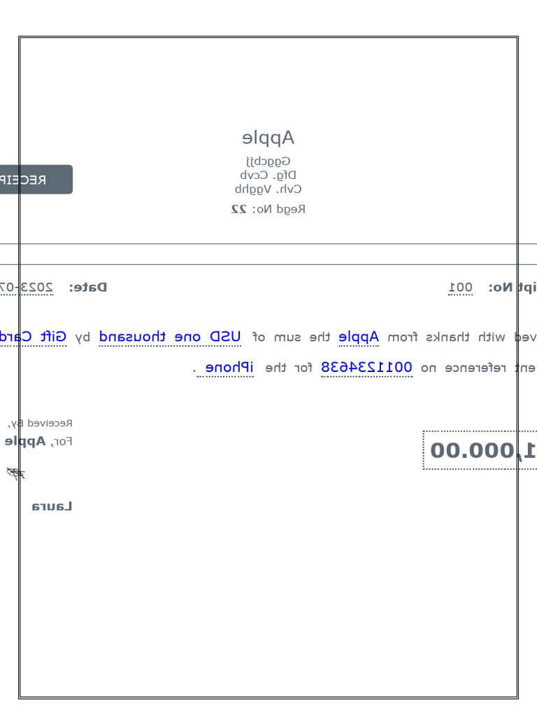Apple Gift Card Receipt for iPhone | PDF