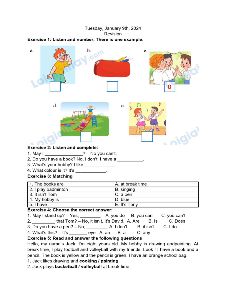 Revision Grade 3 Pdf