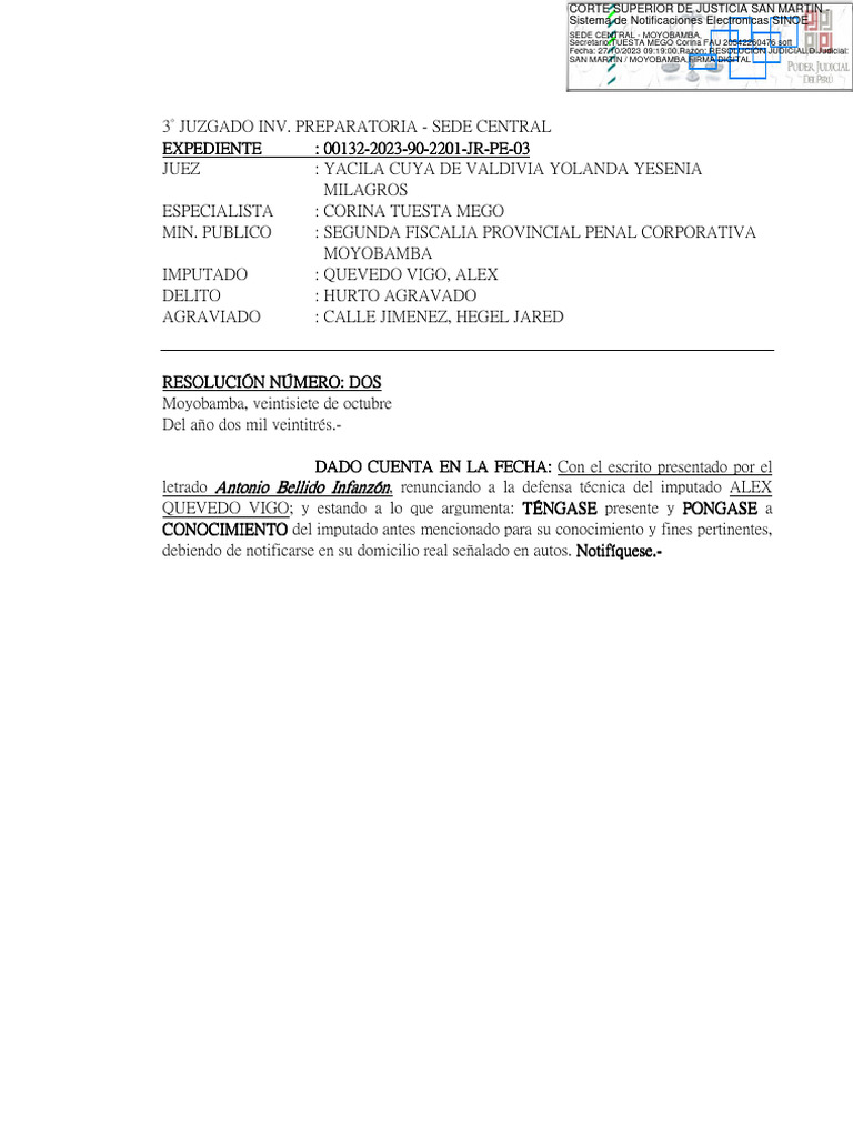 Exp. 00132-2023-90-2201-JR-PE-03 - Resolución - 10966-2024 | PDF