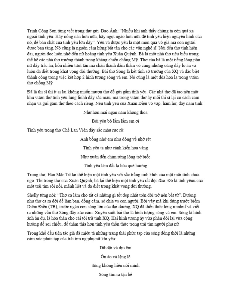 Sóng - Xân Cình | PDF