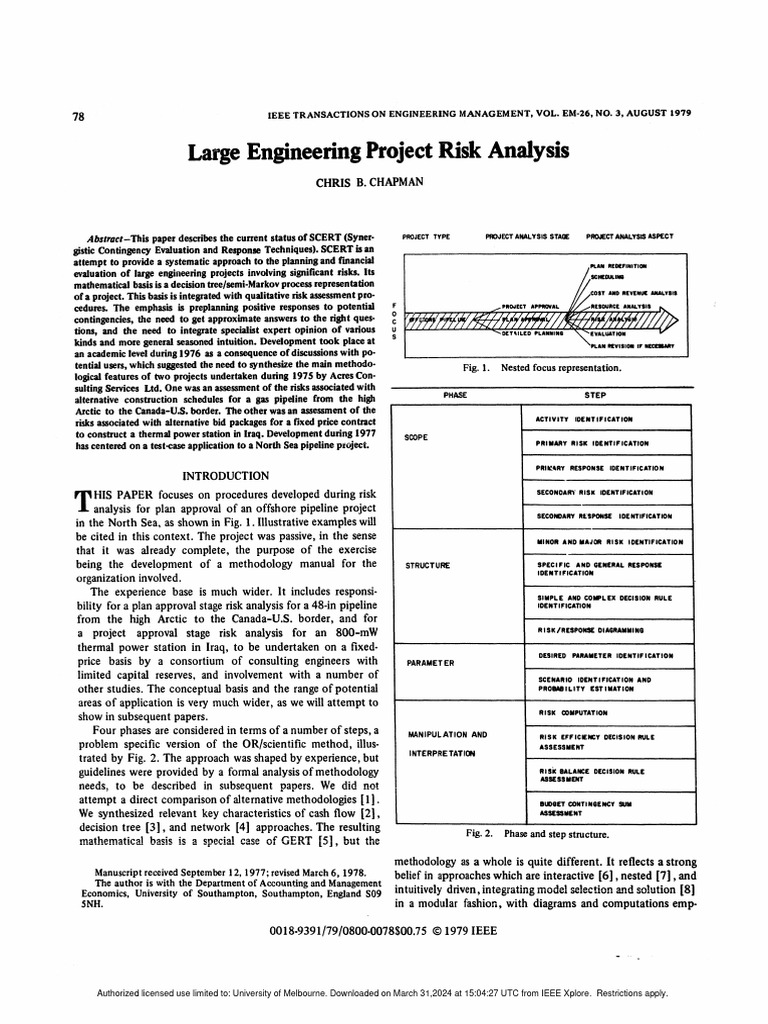 Large Engineering Project Risk Analysis | PDF | Risk | Methodology