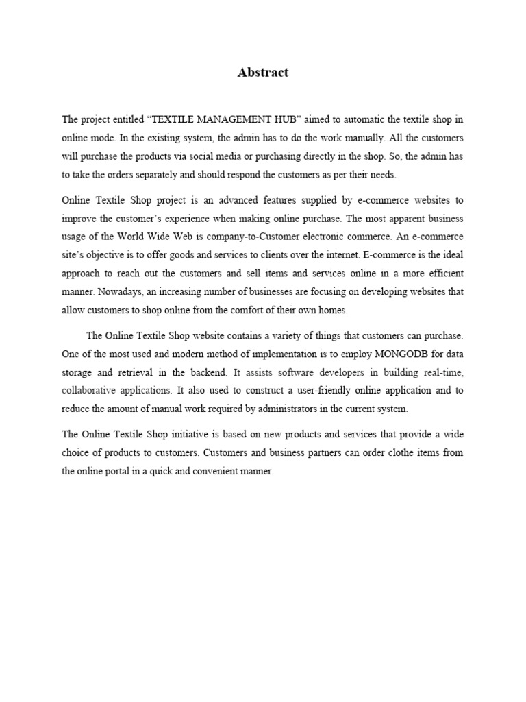 Online Textile Shop Management System | PDF | Document Object Model ...
