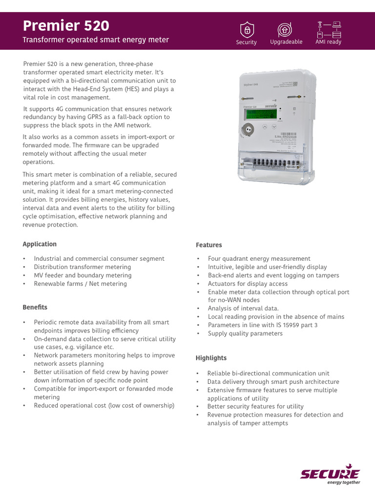 Secure Meters Catalouge | PDF | Computer Network | General Packet Radio ...