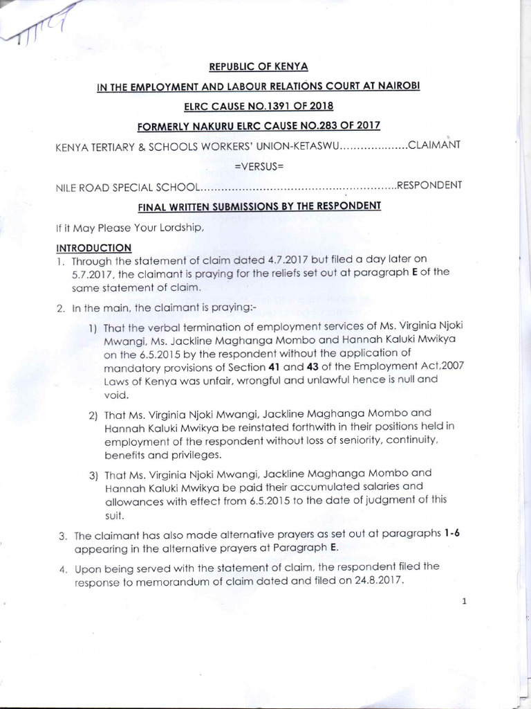 Final Written Submission Nile Road | PDF