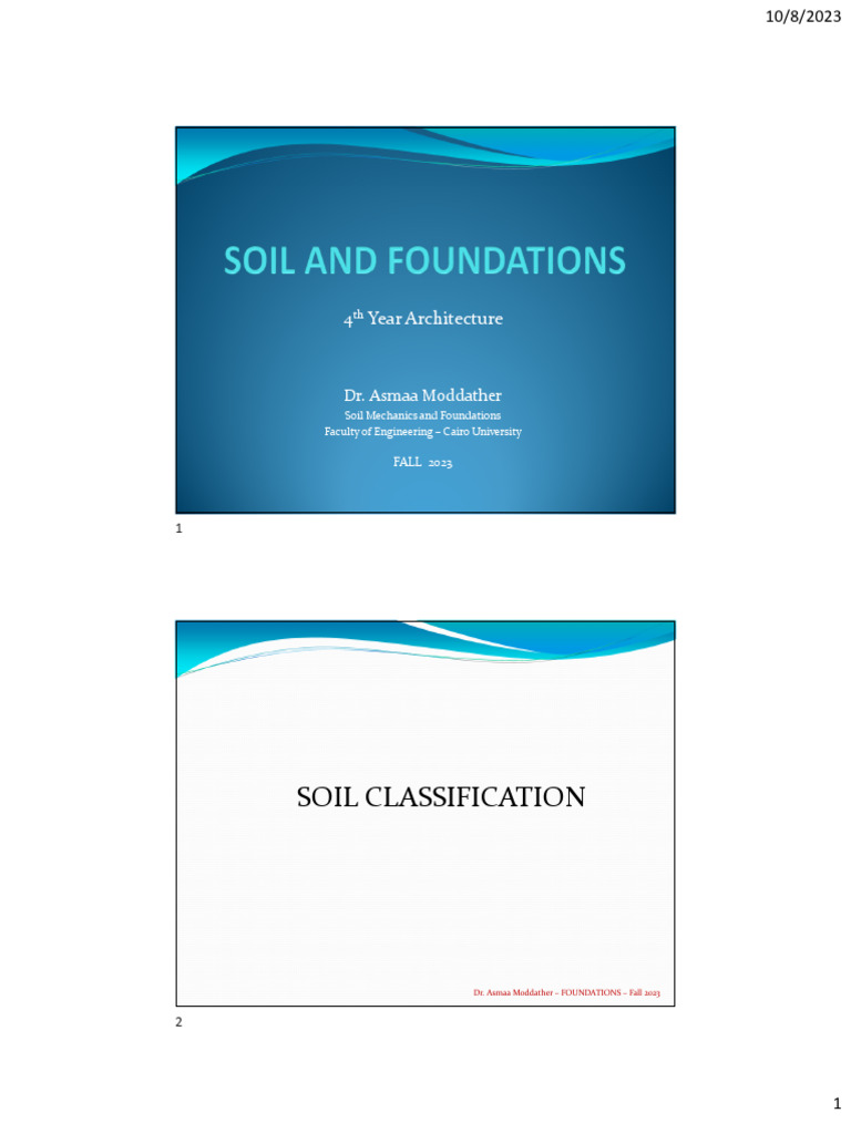 Soil Classification F23 | PDF | Silt | Sand