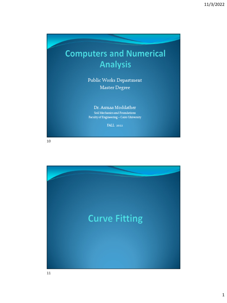 Curve Fitting - F22 | PDF | Linear Regression | Interpolation