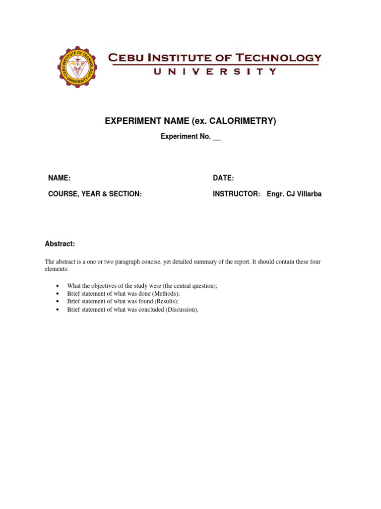 Written Report guide_format | PDF | Experiment | Hypothesis