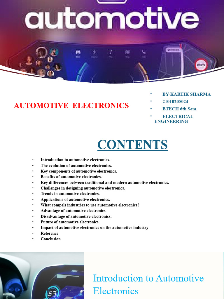 Introduction To Automotive Electronics | PDF | Car | Electronics