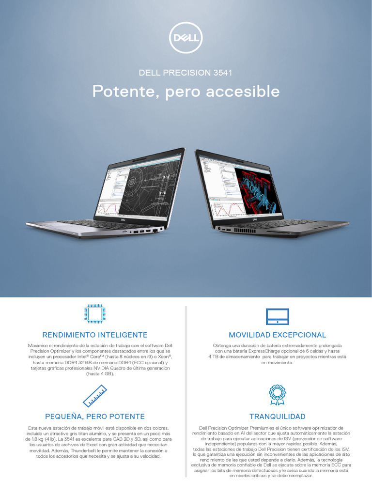 Dell Precision 3541 Spec Sheet | PDF | Microprocesador | Bluetooth