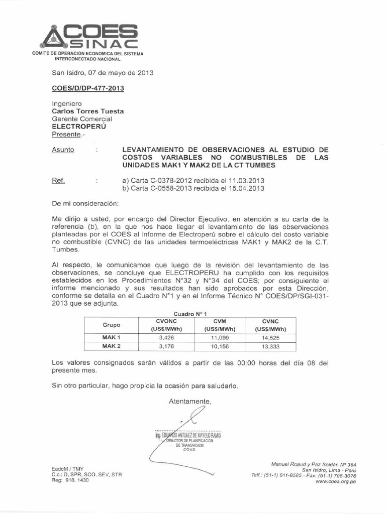 Aprob CVNC CT Tumbes | PDF