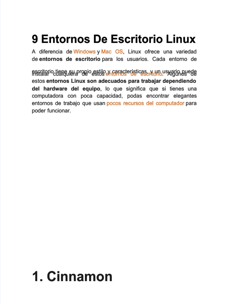 PDF 9 Entornos de Escritorio Linux - Compress | PDF