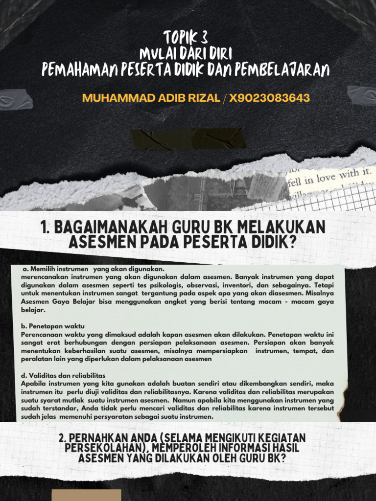 Muh Adib Rizal - Mulai Dari Diri - Topik 3 | PDF