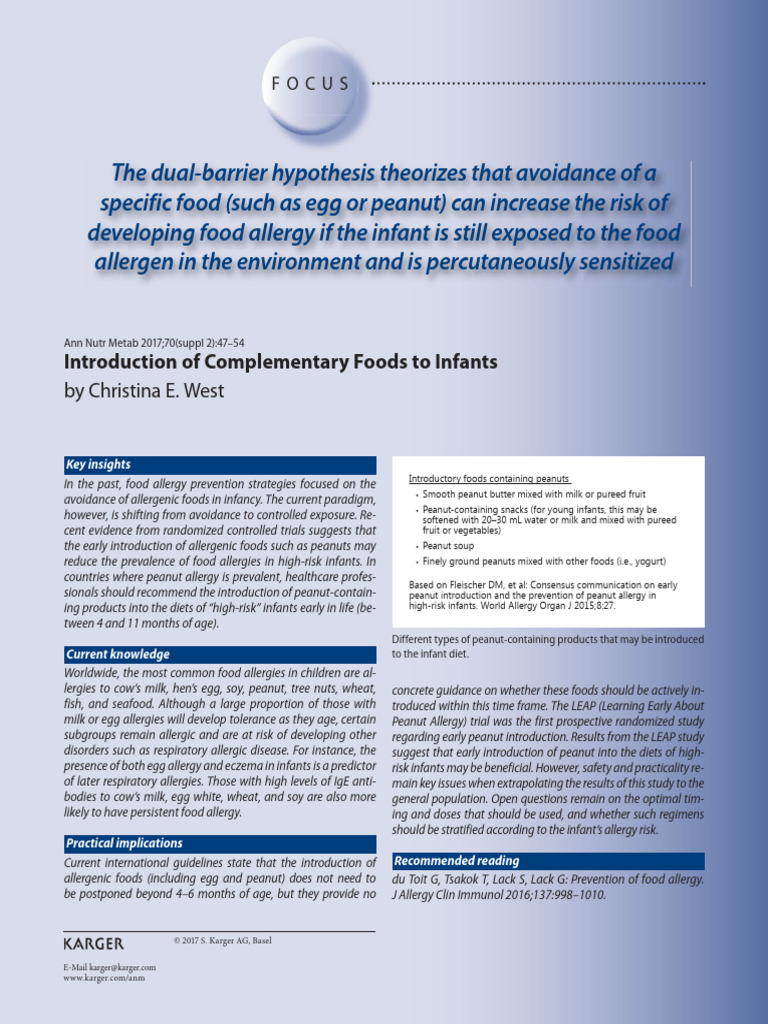 Introduction of Complementary Foods to Infants - Christina E. West ... Introduction of Complementary Foods to Infants - Christina E. West ...