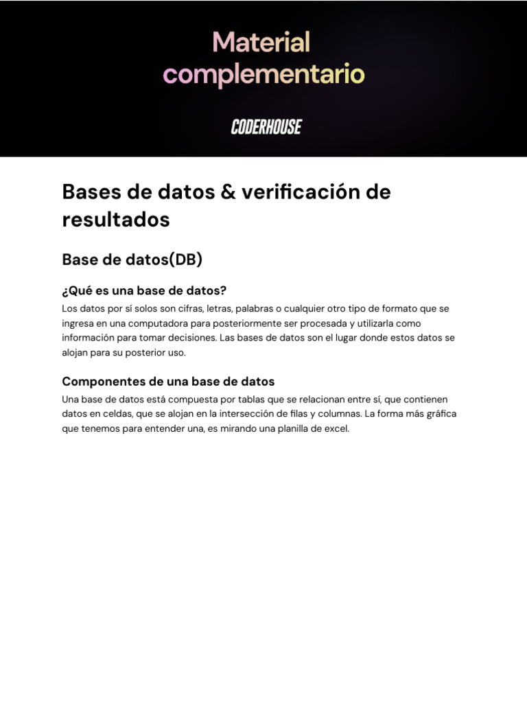 Bases de Datos: Verificación y Pruebas | PDF | Bases de datos | Pruebas de software