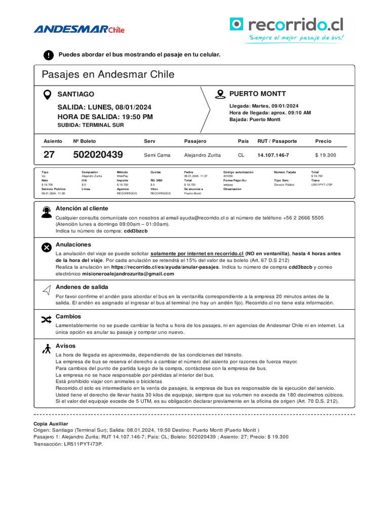Pasaje Recorrido cdd3bzcb | PDF