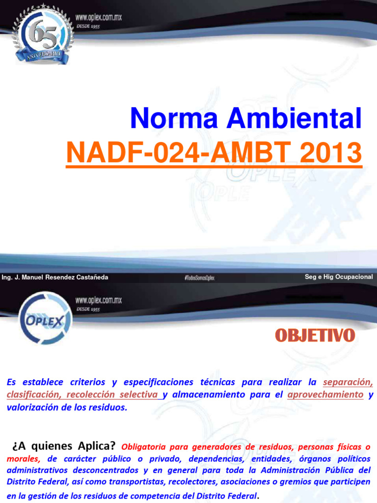 NADF-024-AMBT-2013 Separación de Residuos. | PDF