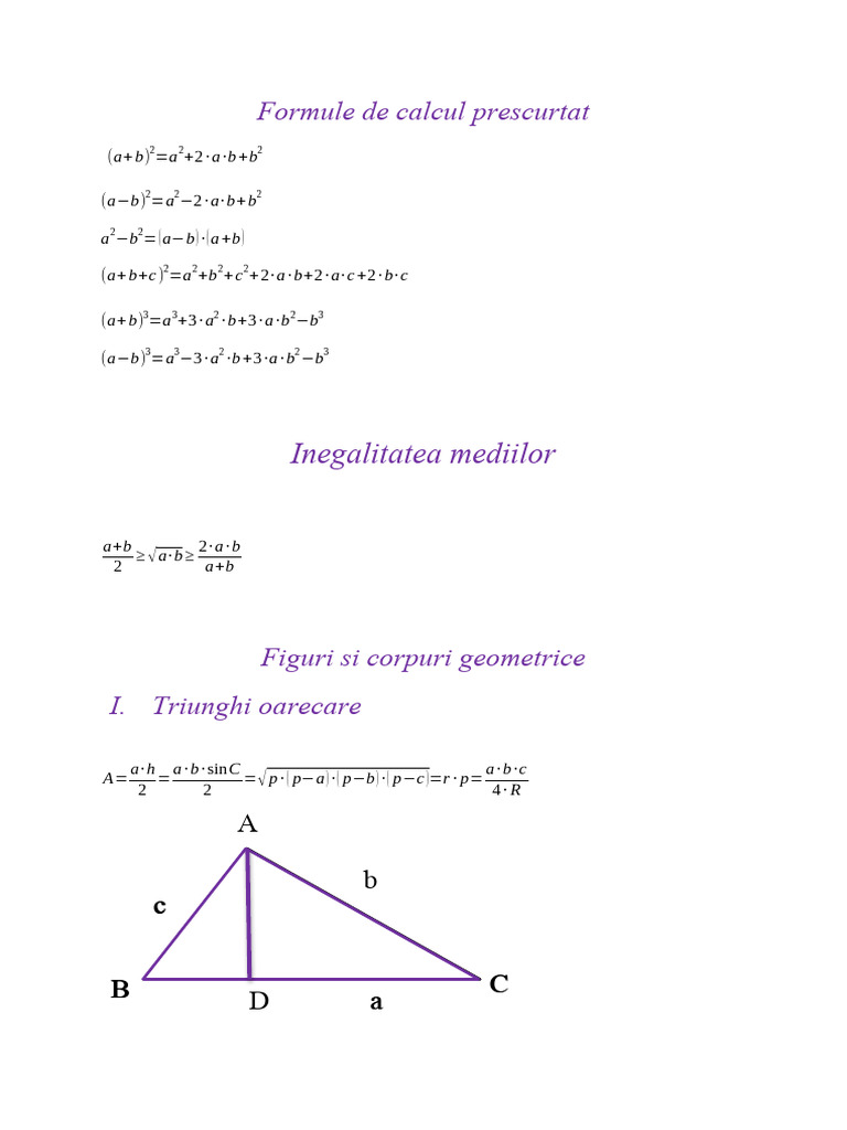 Formule de Calcul Prescurtat) | PDF