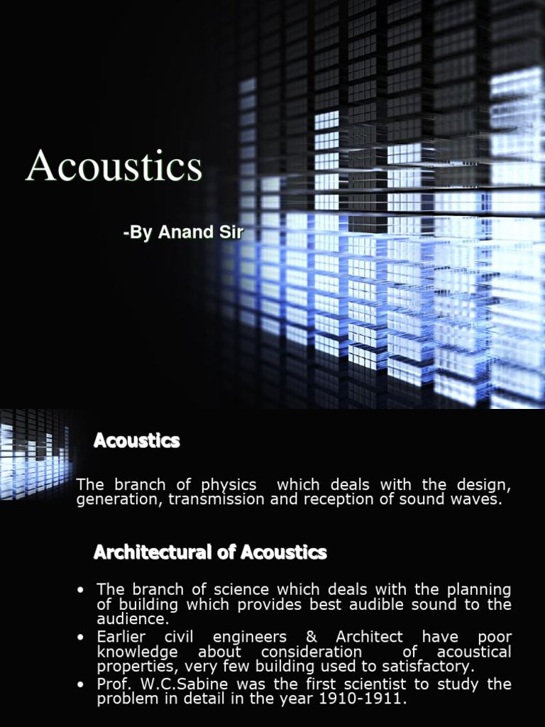 Acoustics | PDF | Sound | Hearing
