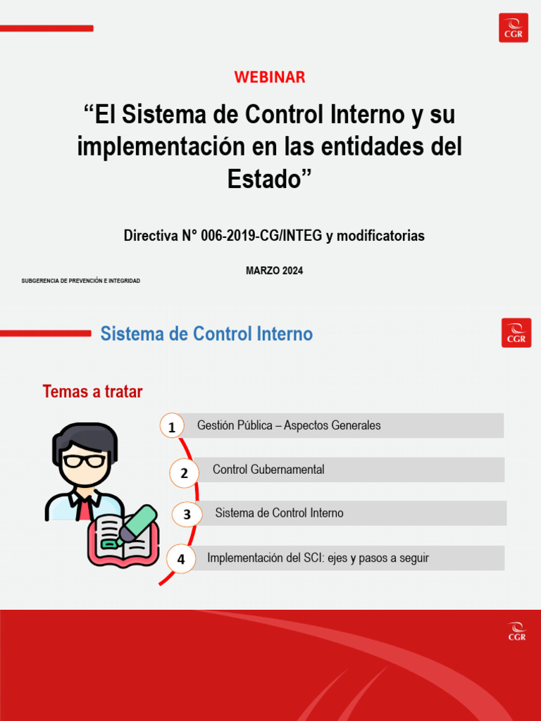 Implementación - Del - SCI - MARZO 2024 | PDF | Administración Pública | Riesgo