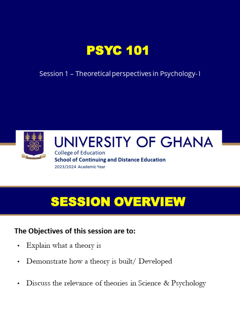 Psyc 101 Session 7 Theories | PDF | Theory | Psychology