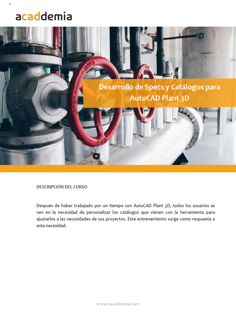 Desarrollo de Specs y Catálogos para AutoCAD Plant 3D Avanzado | PDF ...