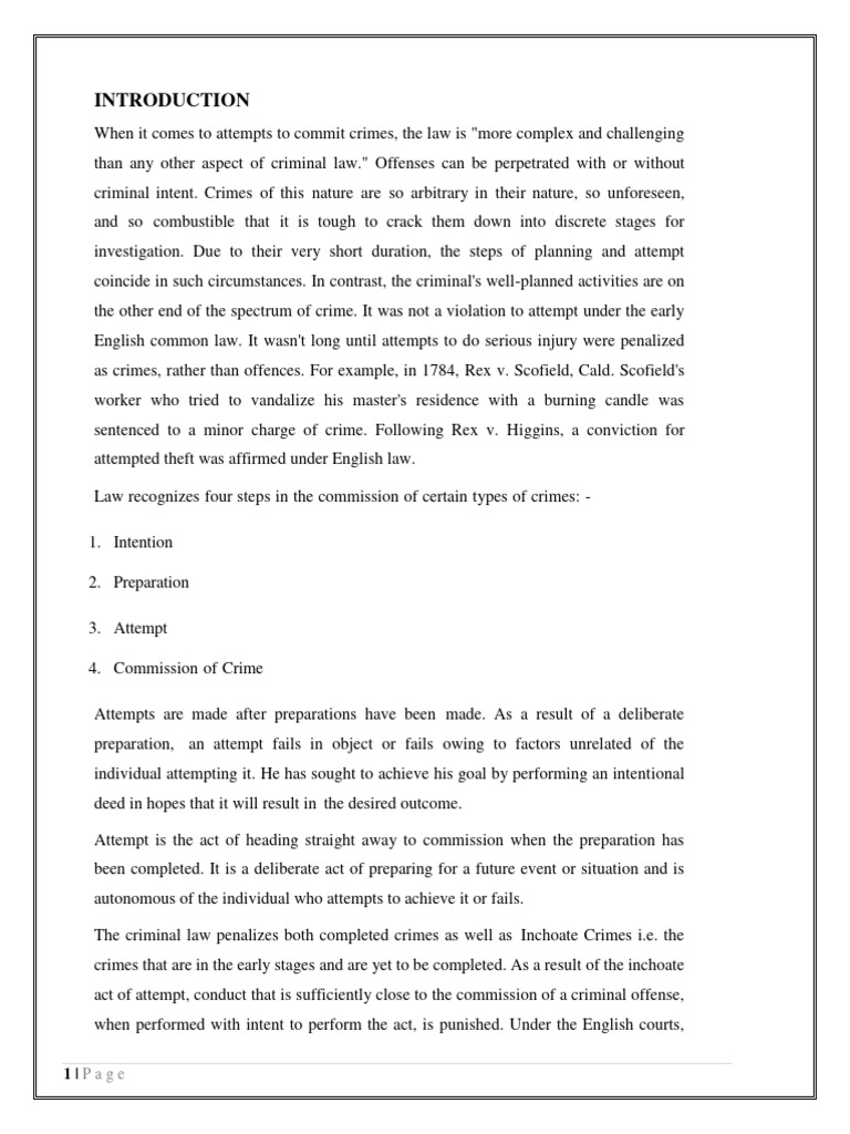 An Analysis of Attempt Under Indian Penal Code (1) (Recovered) | PDF ...