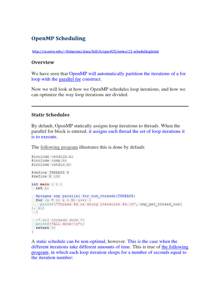 OpenMP Scheduling Strategies Explained | PDF | Software Development ...