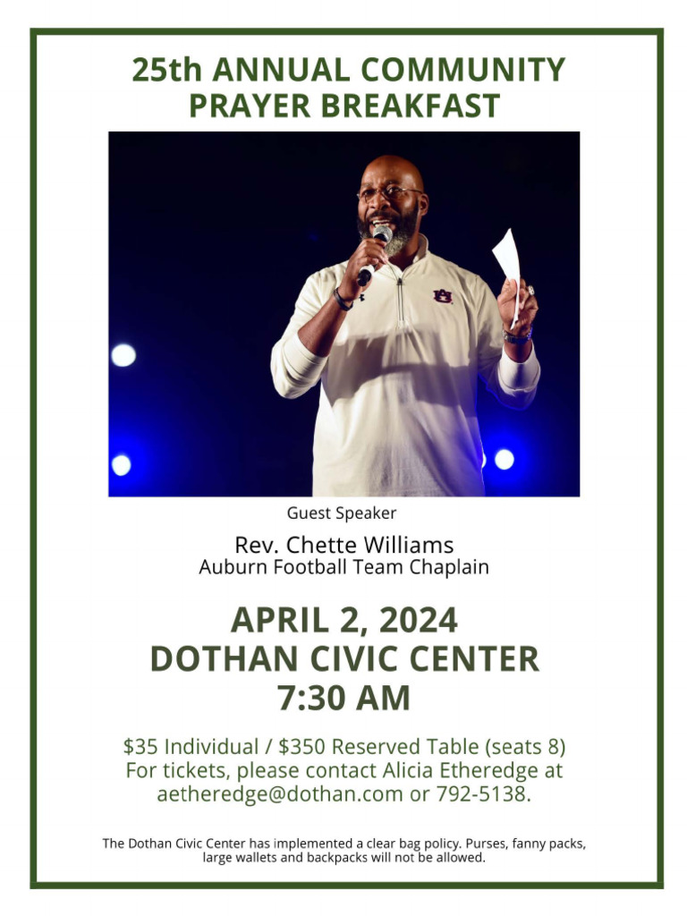 25th Community Wide Prayer Breakfast Flyer 2024 | PDF