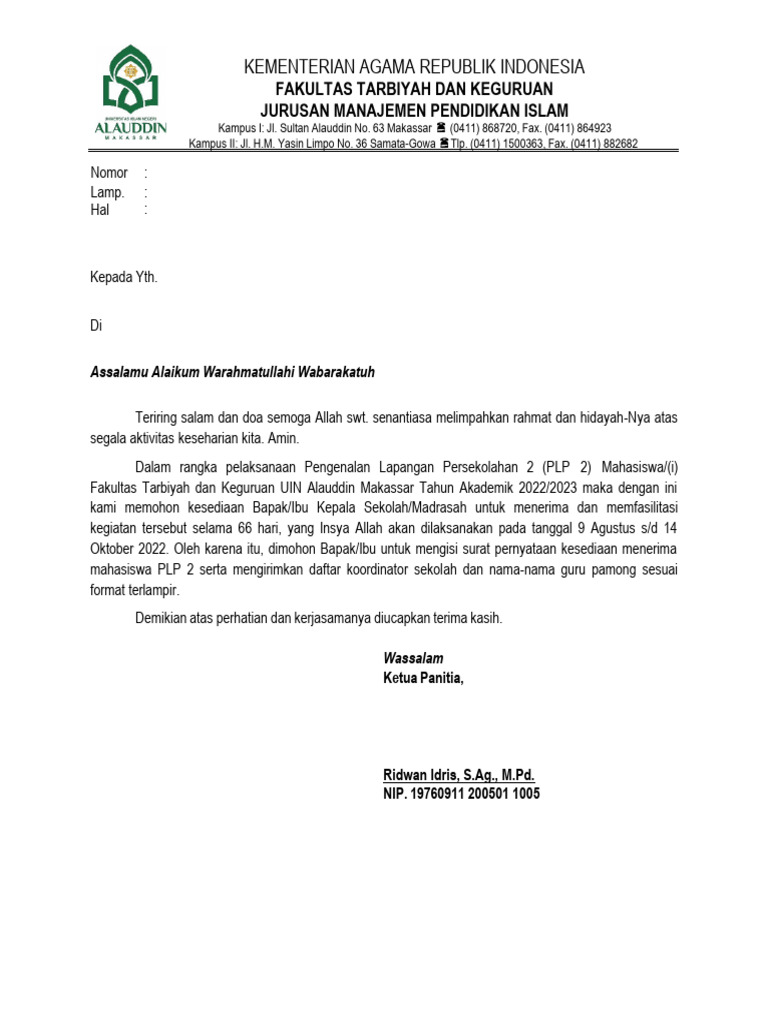 Format Surat Mailing | PDF