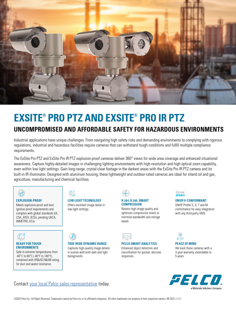 Fact Sheet - ExSite Pro PTZ and ExSite Pro IR PTZ | PDF | Camera | Infrared