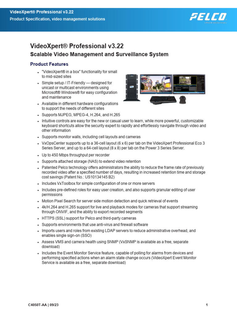 Pelco Vxprofessional v3.22 Product Specification en | PDF | Usb ...