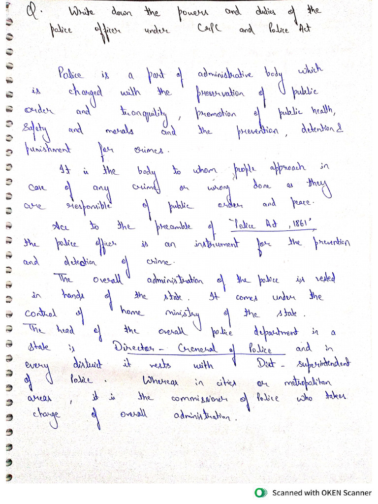 Powers and Duties of Police Officers | PDF