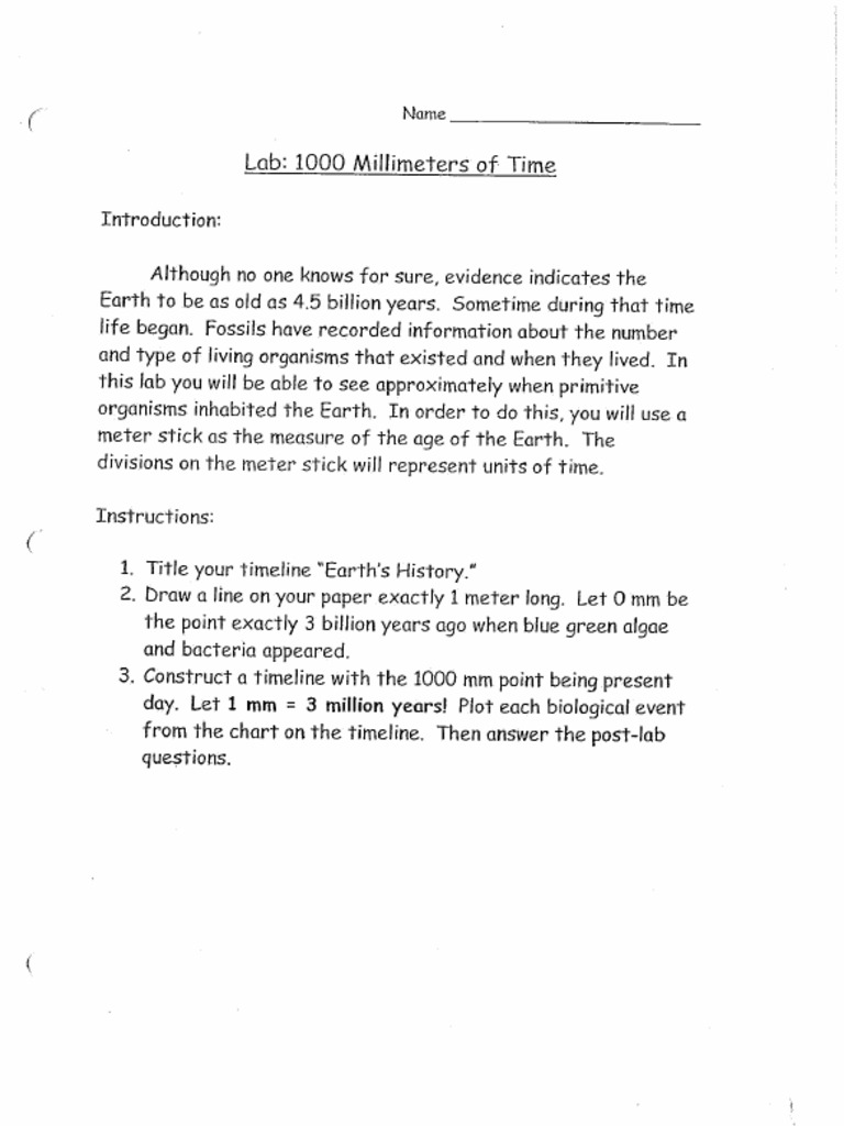 Evolution Timeline Lab | PDF